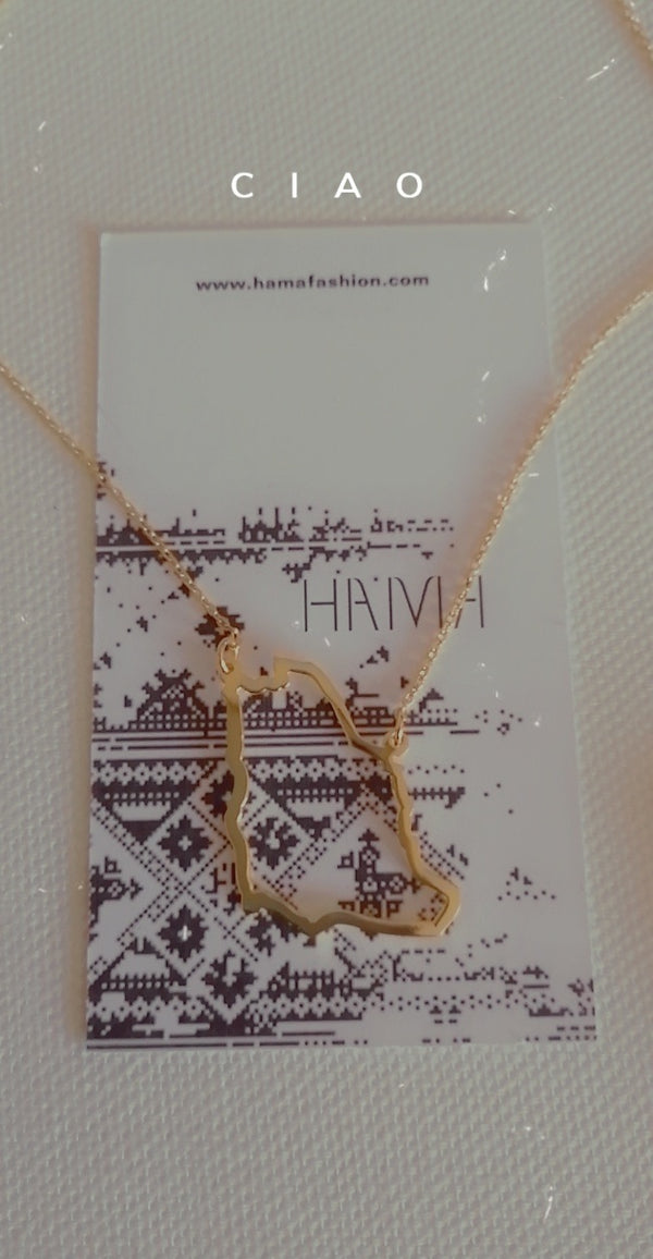 18K Gold Plated KSA Map Necklace – Handmade and Customizable - HAMA Fashion